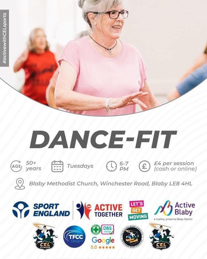 50+ Dance Fit Classes at Blaby Methodist Church on Tuesday Evenings (6pm-7pm) | CEL Sports Limited